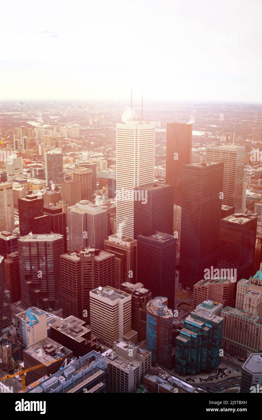 Toronto city downtown at winter view from CN tower Stock Photo - Alamy