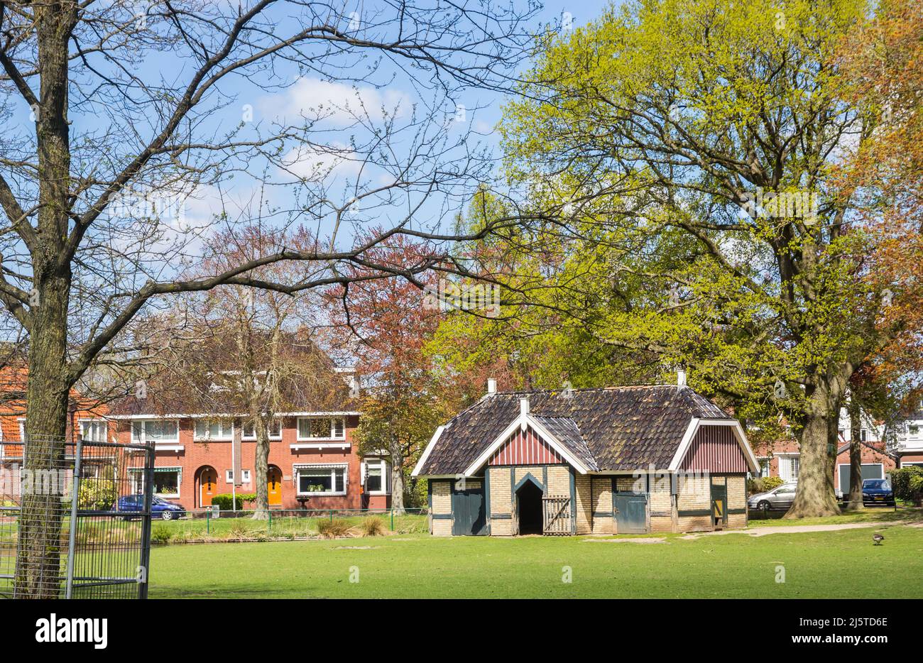 Little cottage in the central park of Veendam, Netherlands Stock Photo ...