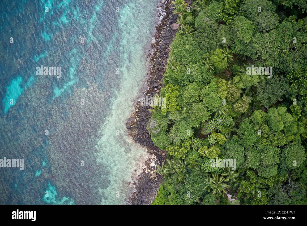 Drone field of view of sea and coastline with natural background ...
