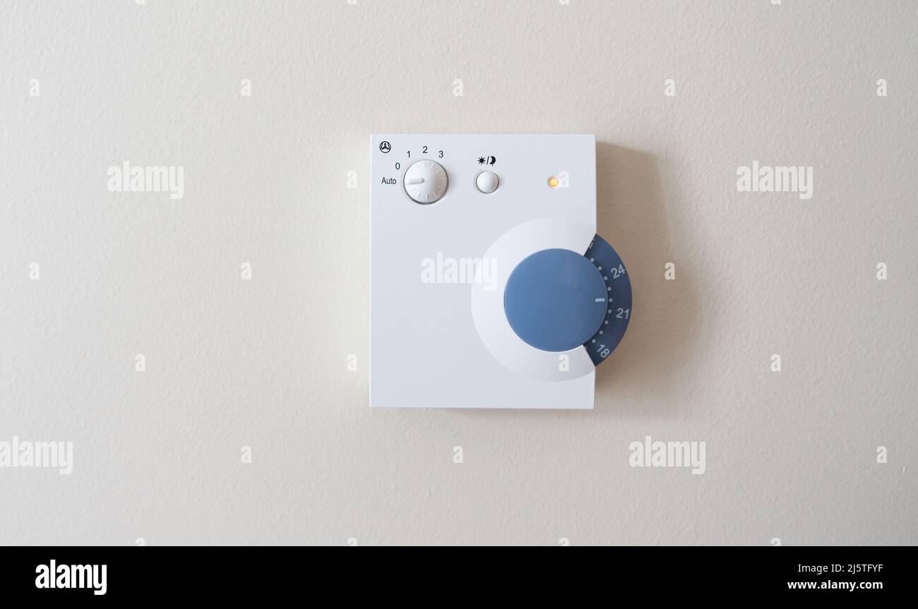 old-fashioned climate control panel on the wall Stock Photo - Alamy