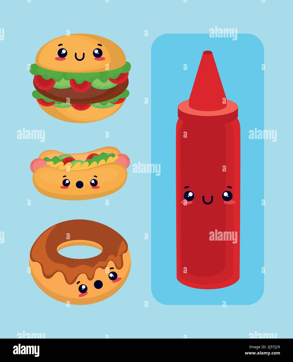 fast food kawaii Stock Vector Image & Art - Alamy