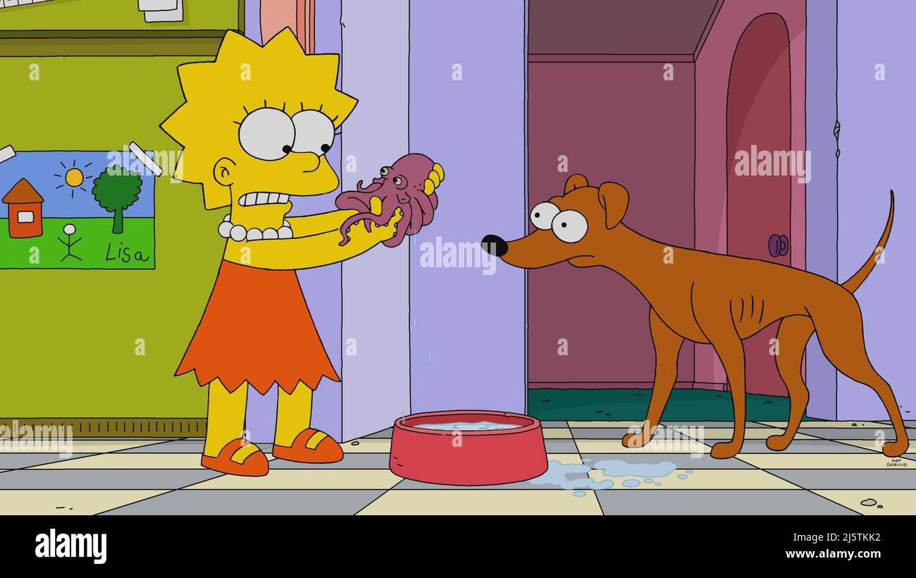 THE SIMPSONS, from left: Lisa Simpson (voice: Yeardley Smith), Santa's ...