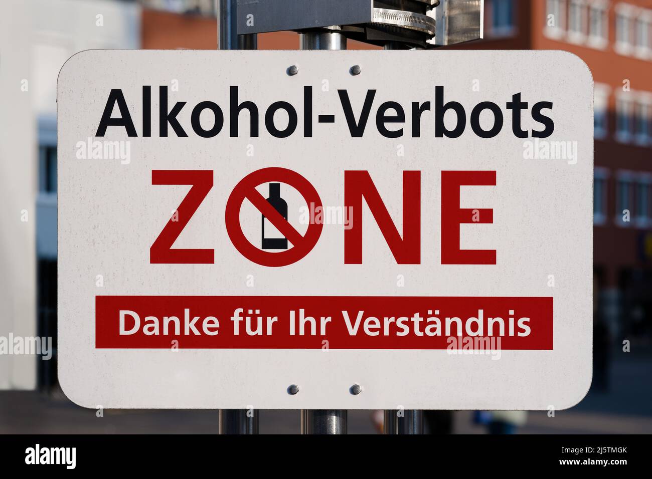 Alcohol-free alcohol prohibition sign ban restriction in public area ...