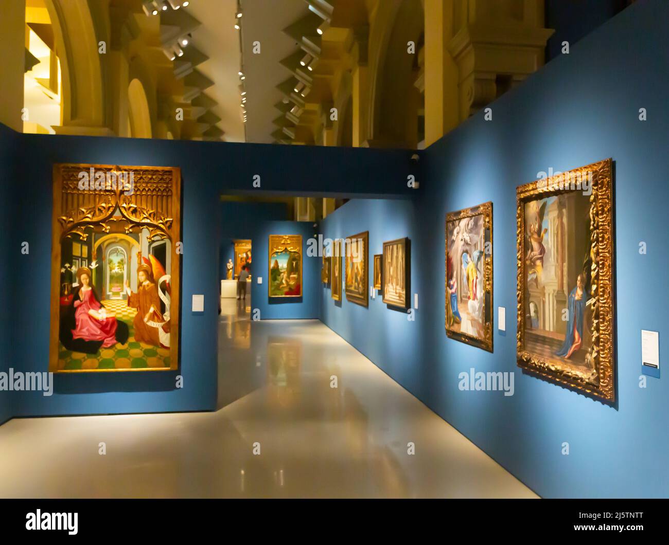 Exhibition of paintings in National Art Museum of Catalonia. Barcelona ...
