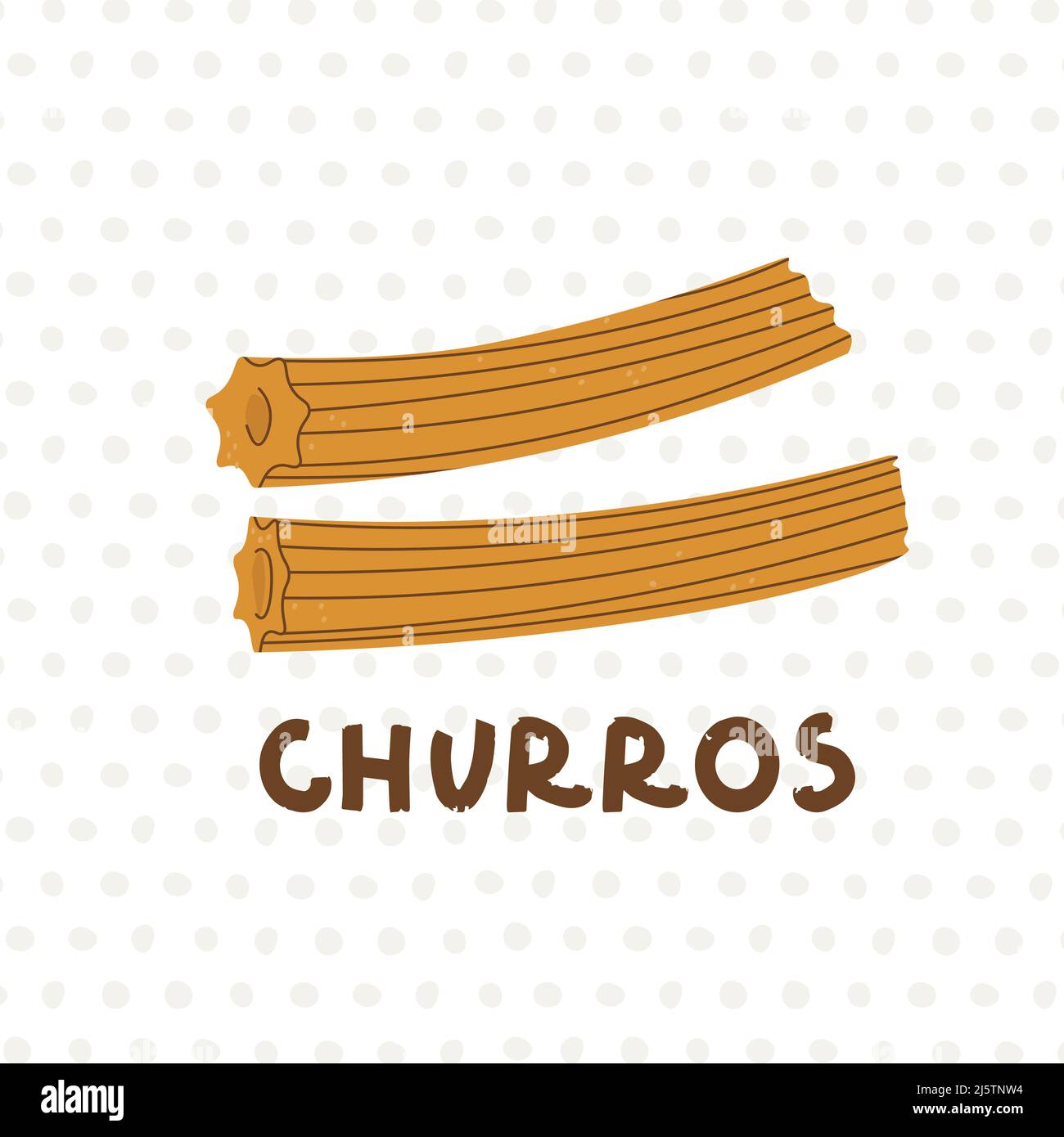 Logo for churros or churreria. Spanish traditional pastries. Vector ...