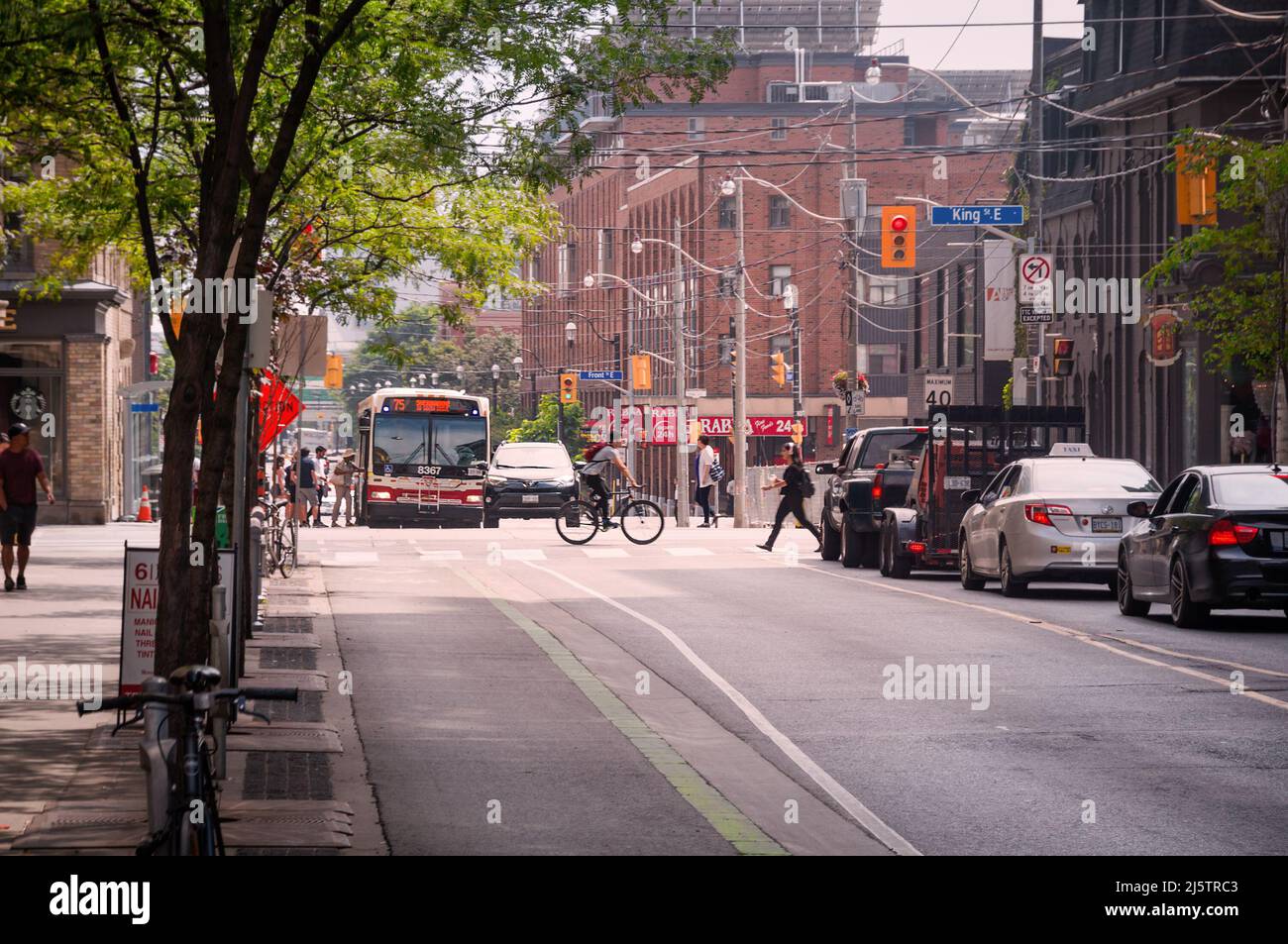 Toronto, Canada - 08 03 2018: Summer view along Sherbourne Street with ...