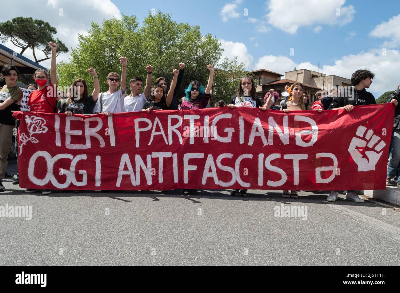 Rome, Italy, Italy. 25th Apr, 2022. Thousands of people marched on ...