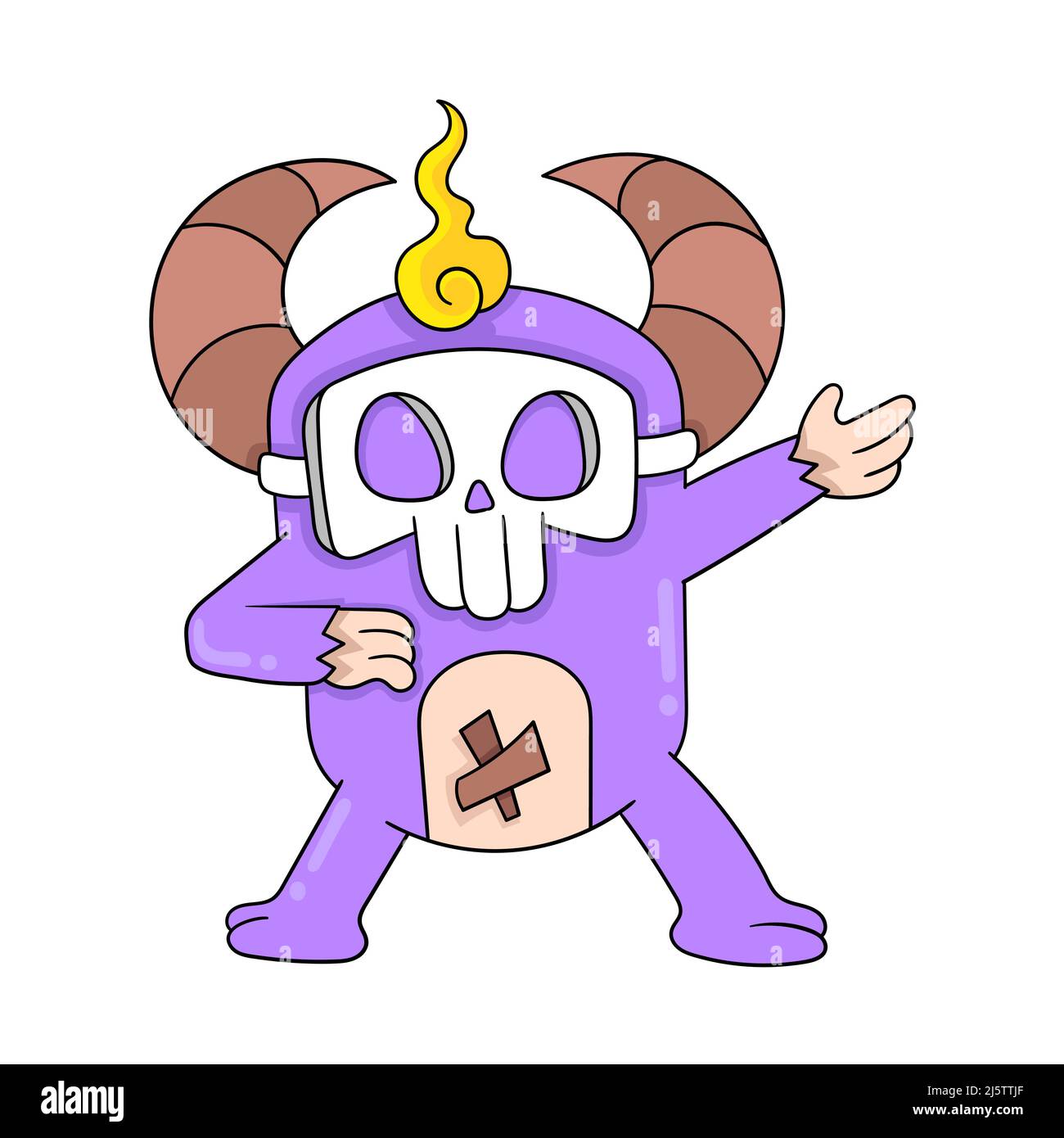 Buffalo horned monster with a skull Stock Vector Image & Art - Alamy