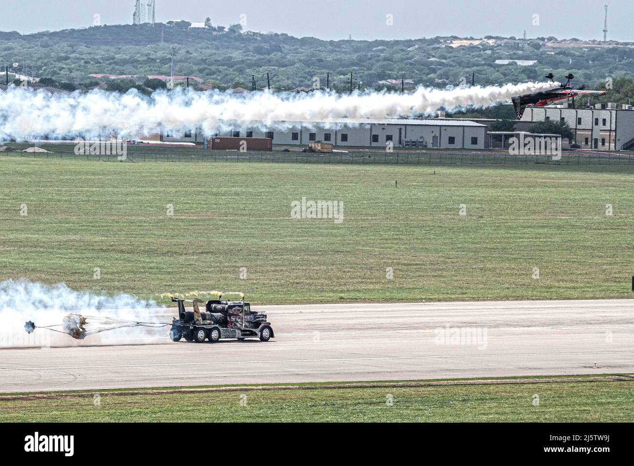 Shockwave races down the runway during The Great Texas Airshow Apr. 22 ...