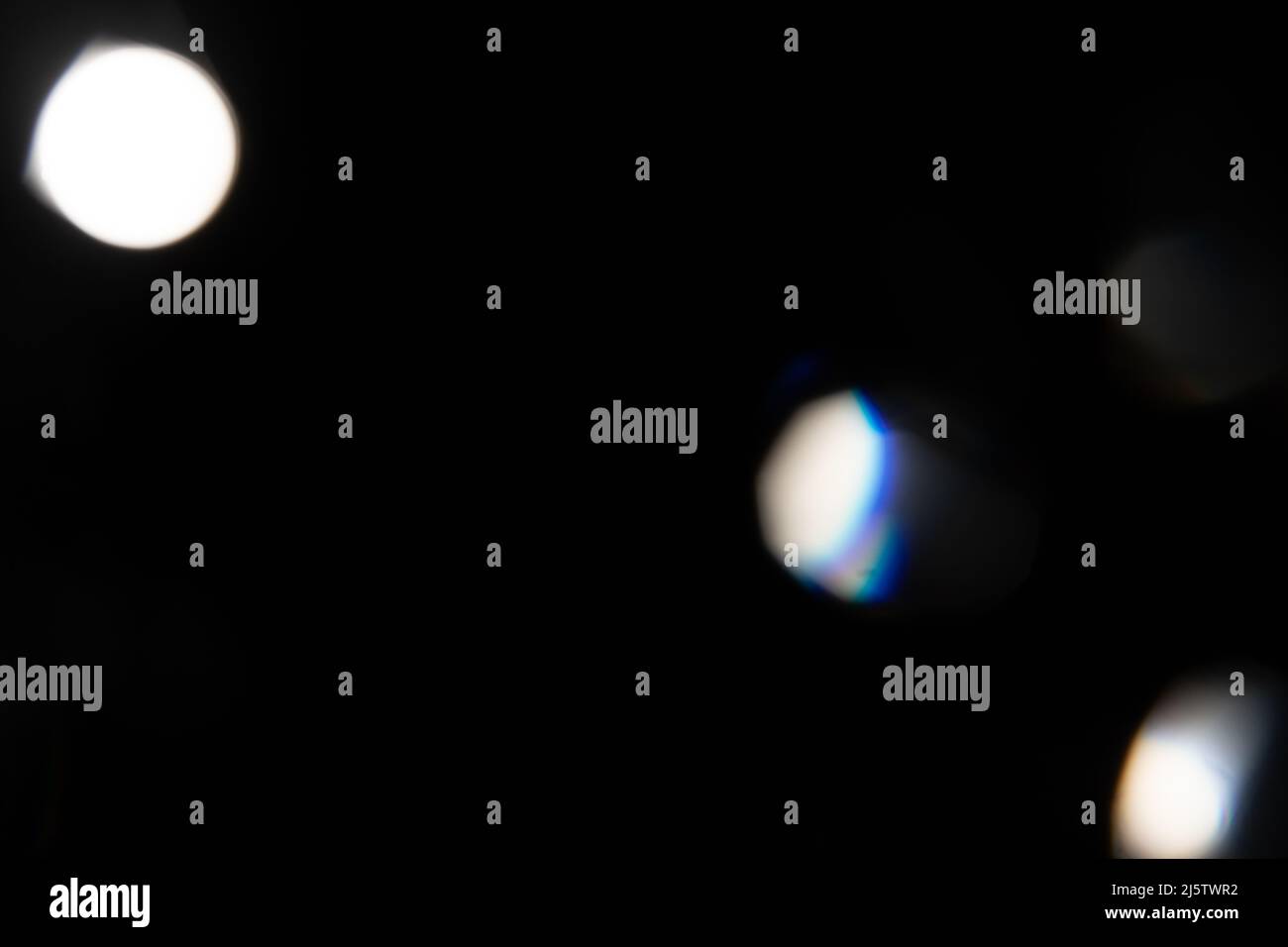 Blue light flare prism rainbow flares overlay effect on black ...