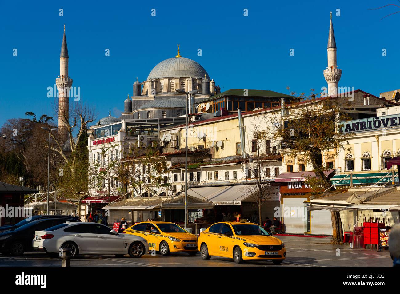 Istanbul, Turkey - January 01, 2021: Typical transport station Beyazit ...