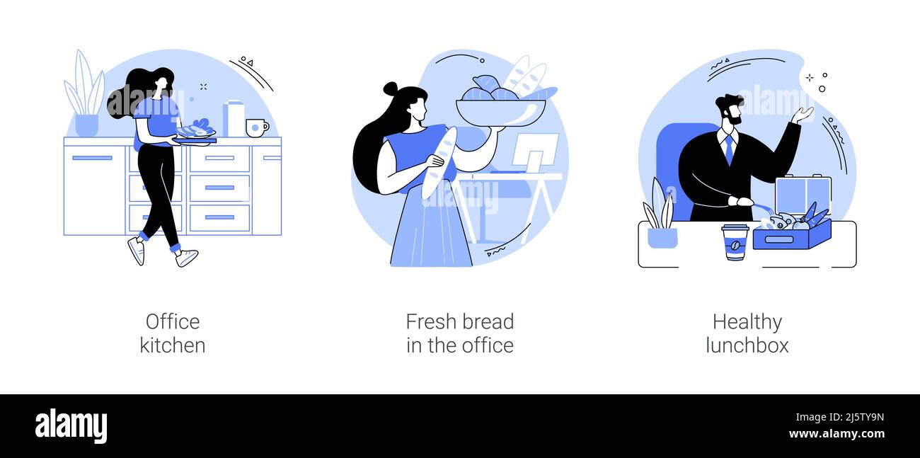 Lunchtime at work isolated cartoon vector illustrations se Stock Vector ...