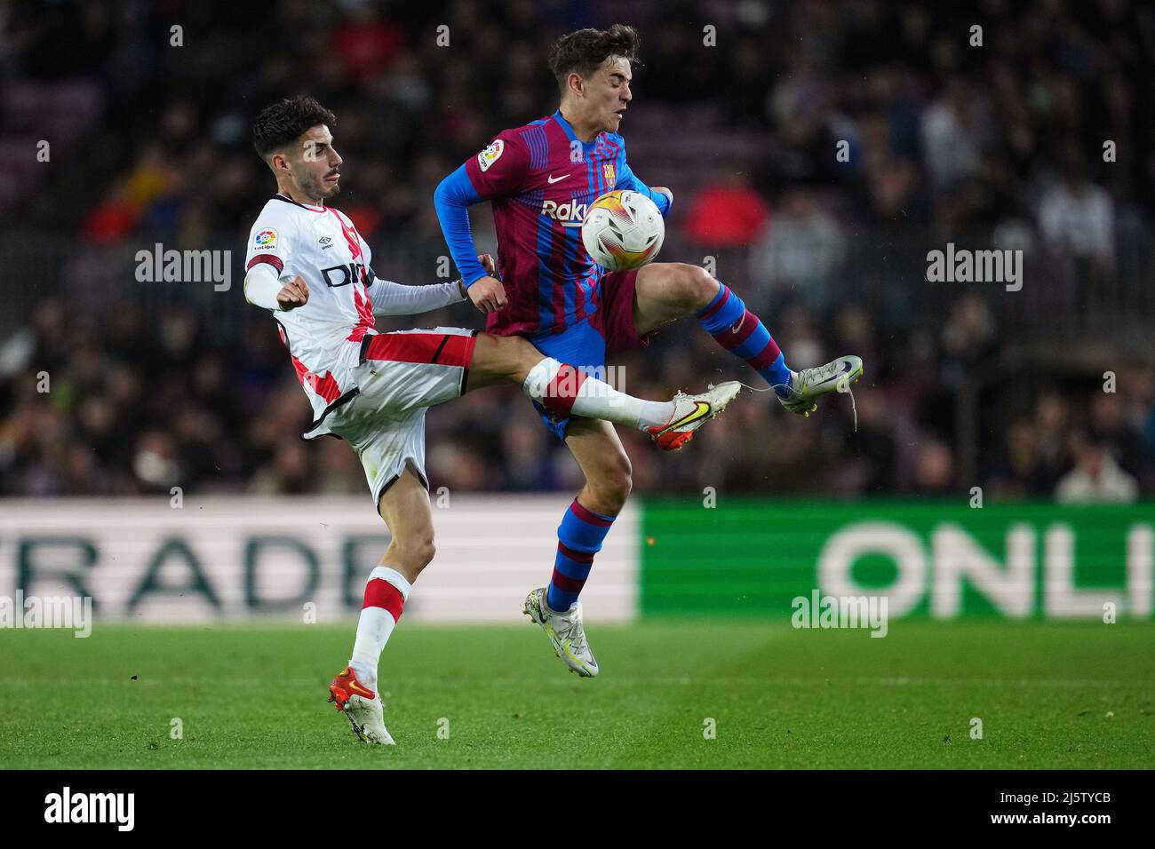 Oscar Valentin of Rayo Vallecano and Pablo Martin Gavira Gavi of FC ...