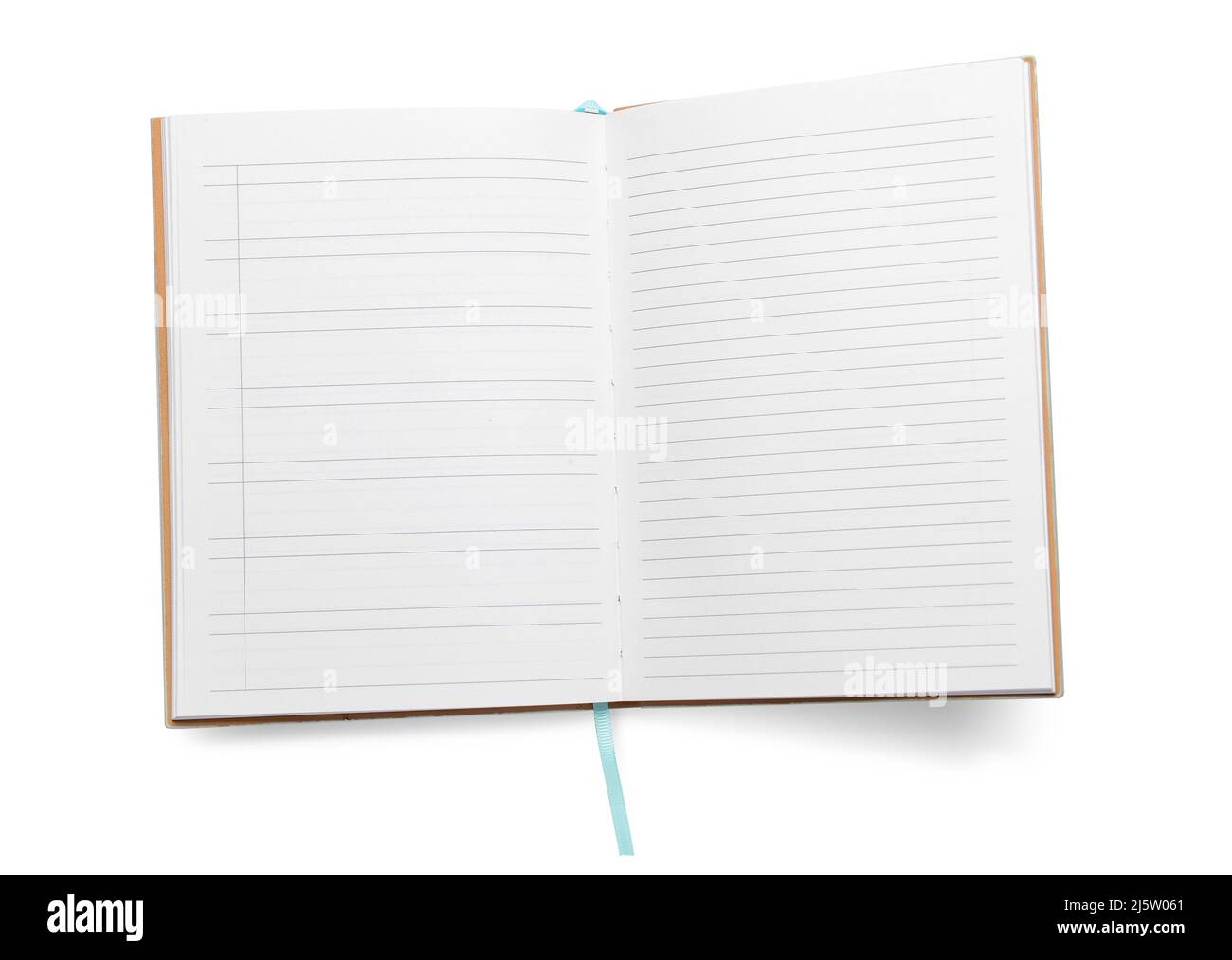 Open blank notebook on white background Stock Photo - Alamy