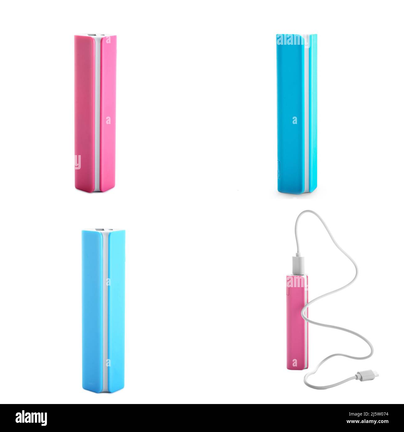 Set of power banks isolated on white Stock Photo - Alamy