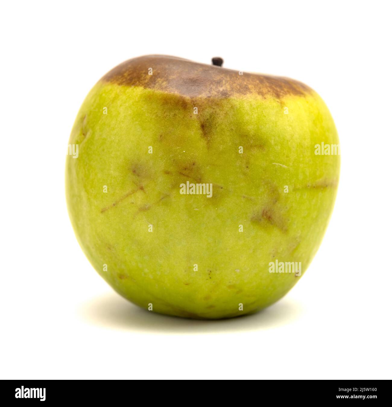 green rotten apple on a white background Stock Photo - Alamy
