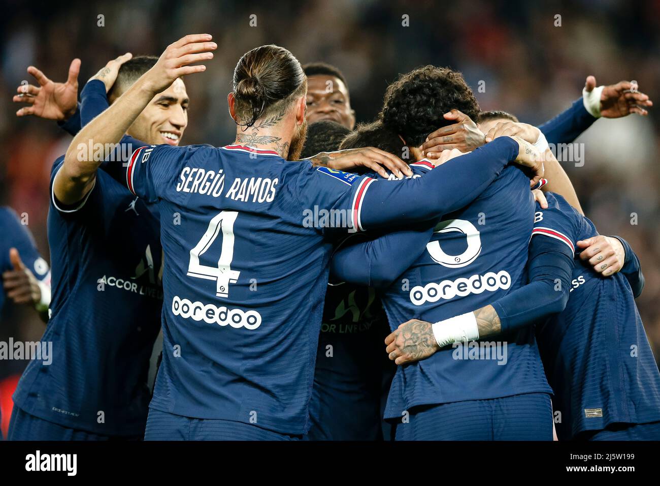 Paris, France - April 23: Lionel Messi of Paris Saint Germain (C ...