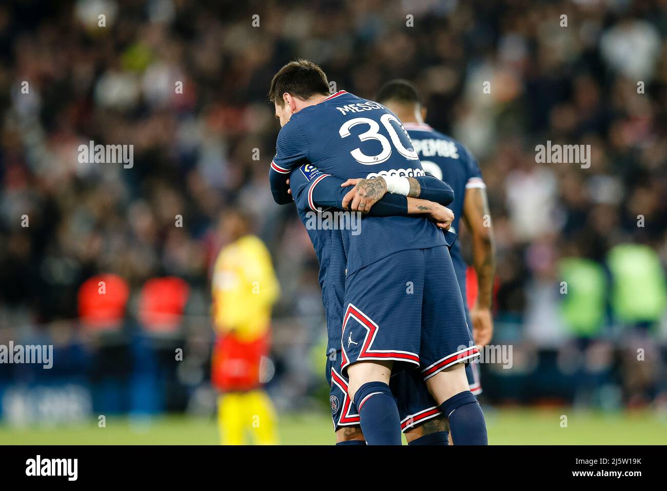 Paris, France - April 23: Lionel Messi of Paris Saint Germain (C ...