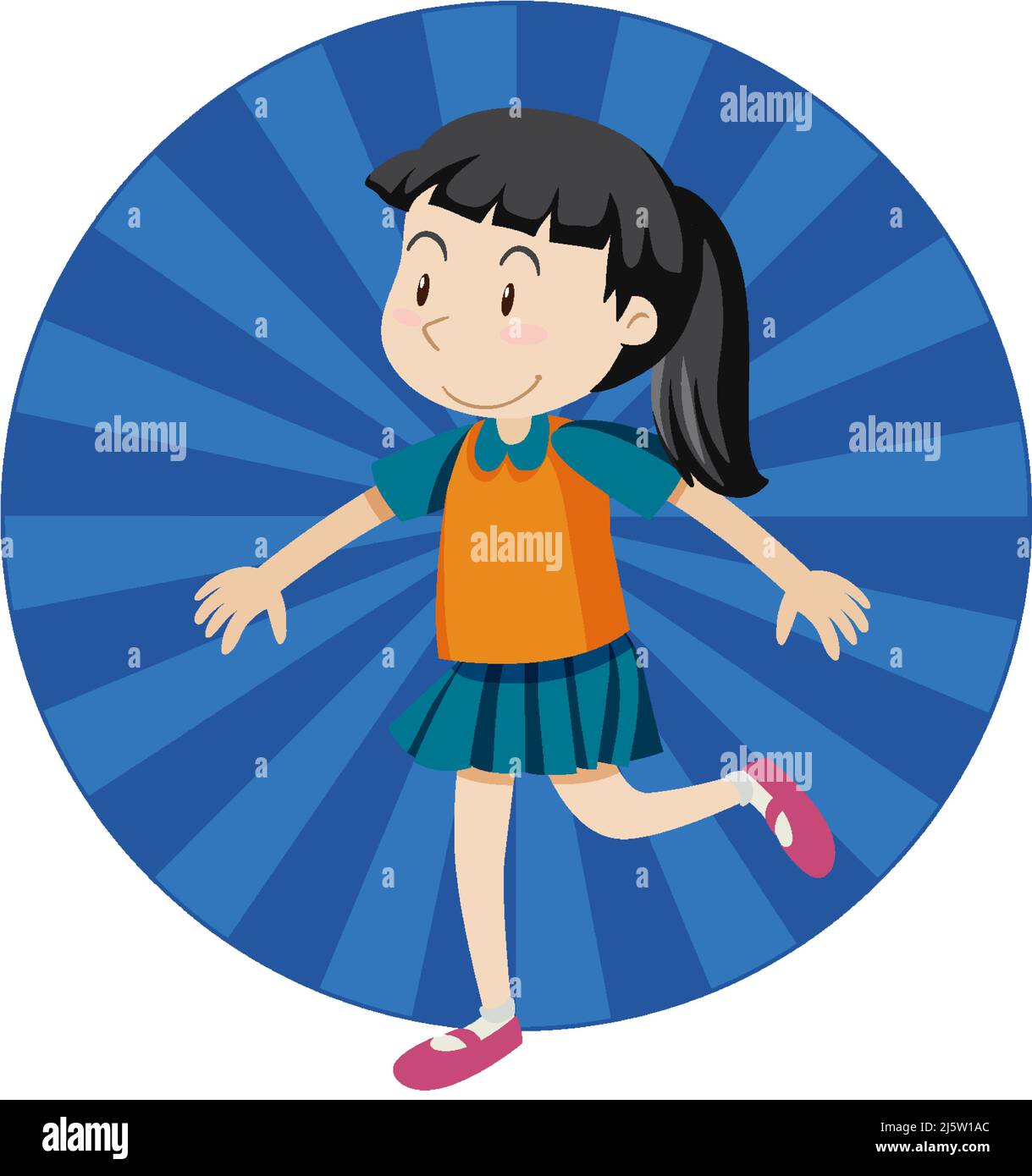 Active girl simple cartoon character illustration Stock Vector Image & Art - Alamy