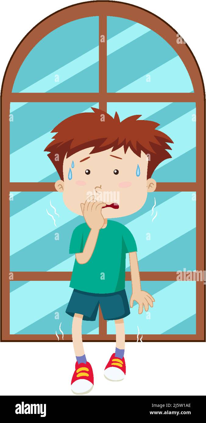 Scared boy simple cartoon character illustration Stock Vector Image ...