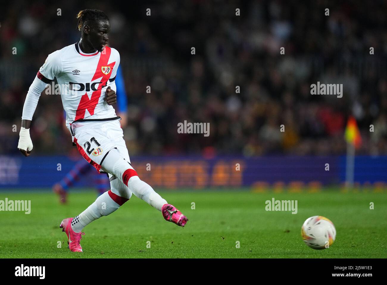 Barcelona, Spain. April 24, 2022, Pathe Ciss of Rayo Vallecano during ...