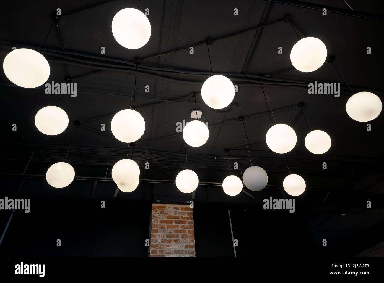 Round white lamp. White round light bulb. Pendant light lamps ...