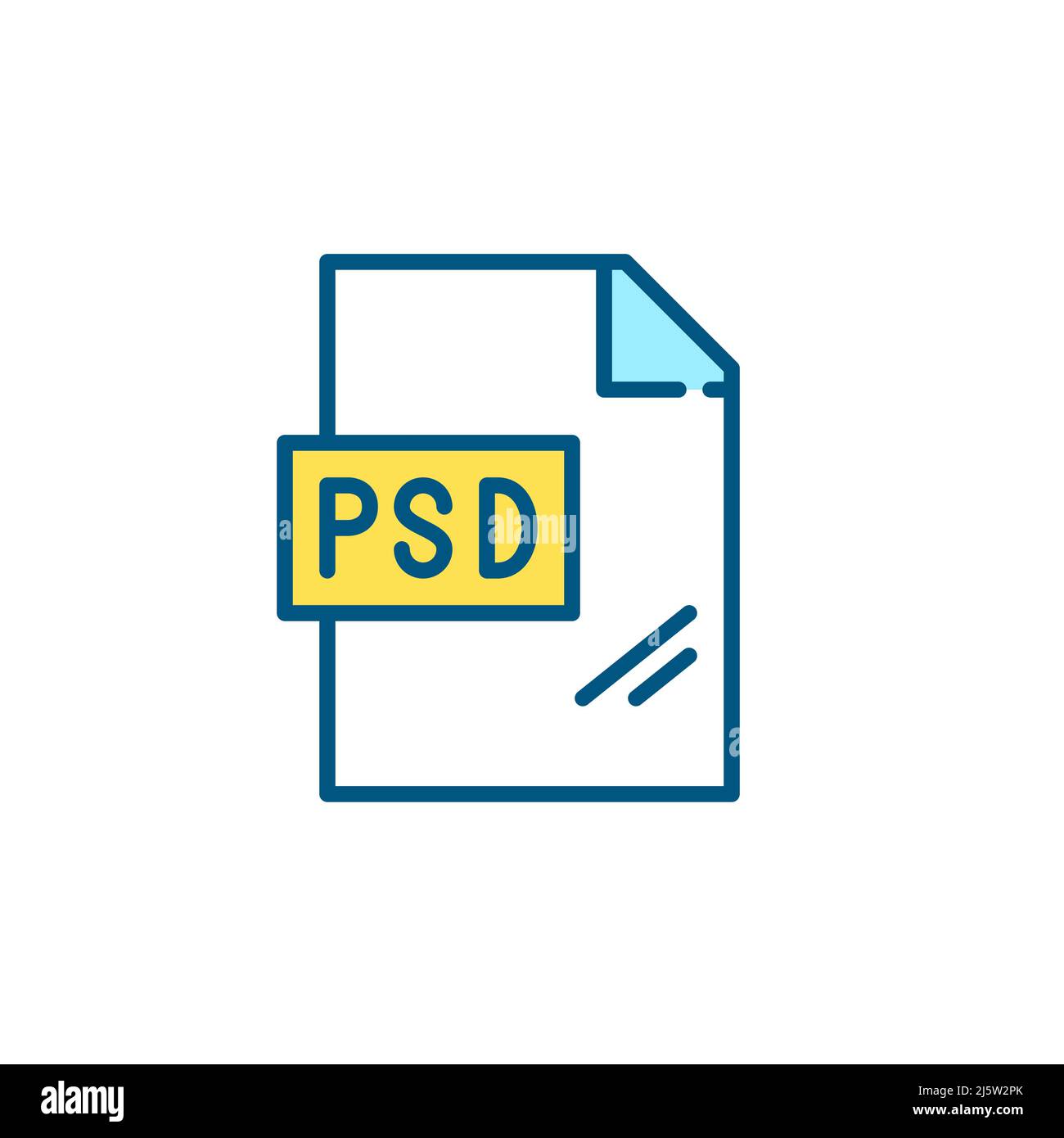 PSD file format icon. Pixel perfect, editable stroke, line art color ...
