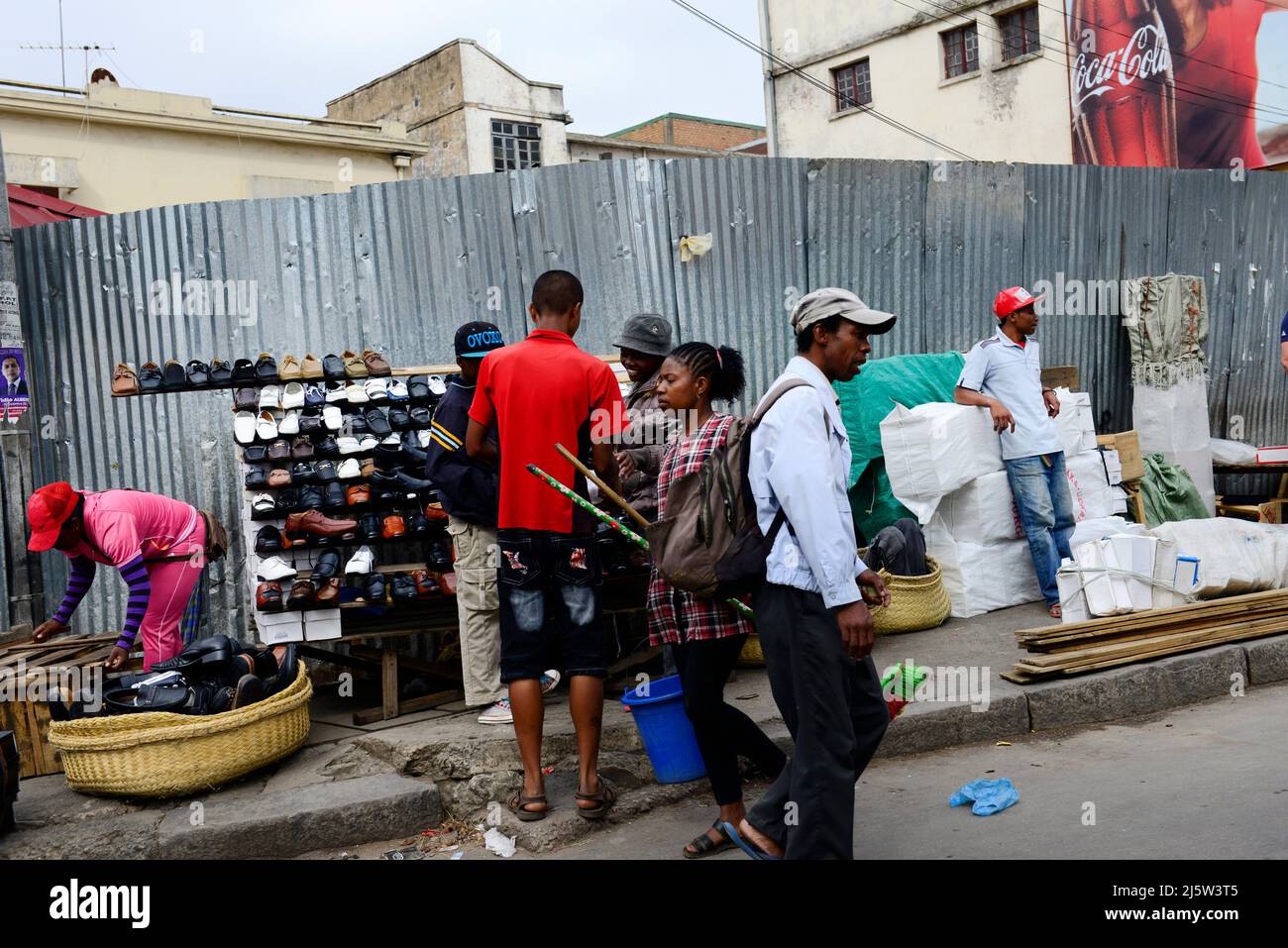 Vibrant markets in the city center of Antananarivo, Madagascar Stock ...