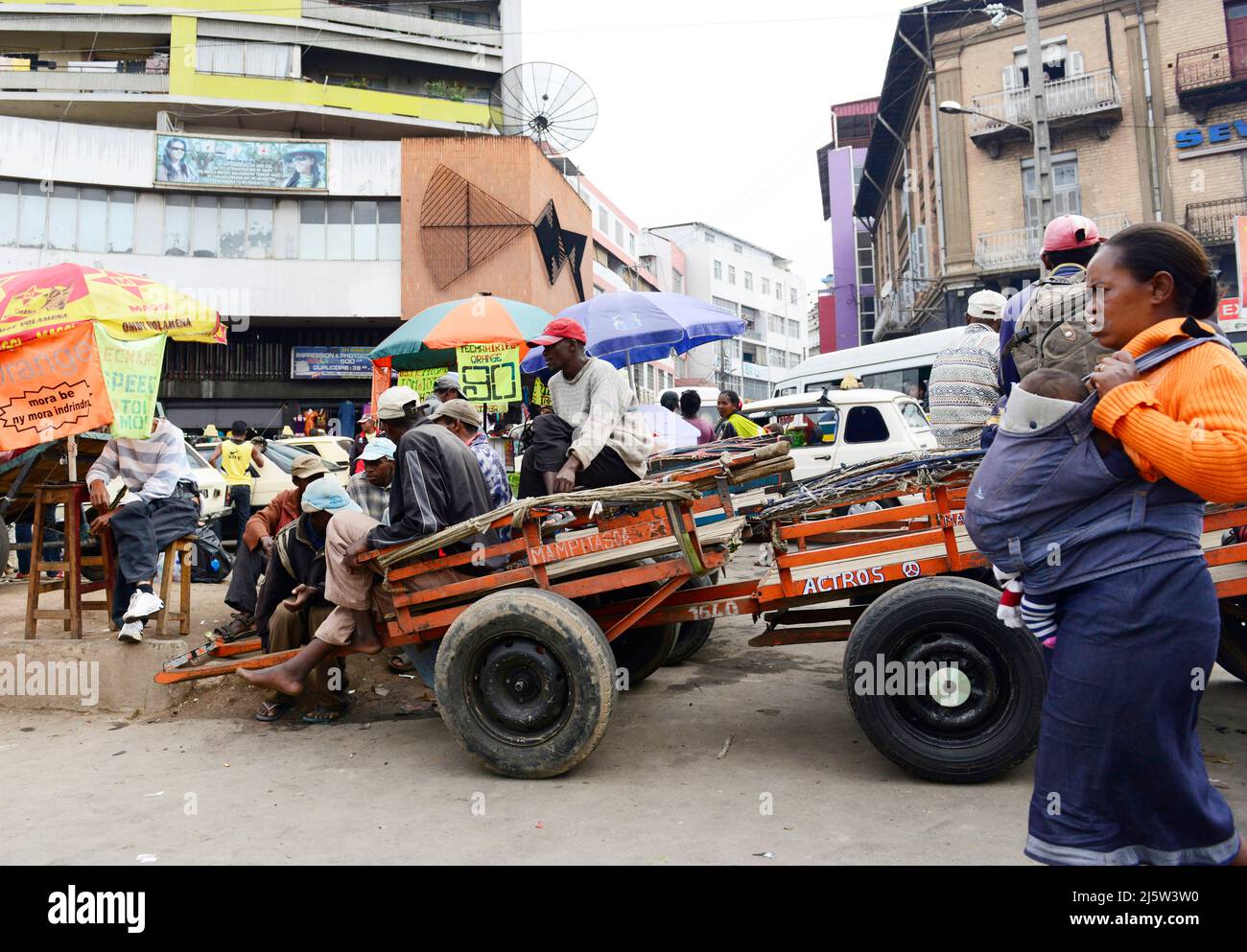 Vibrant markets in the city center of Antananarivo, Madagascar Stock ...