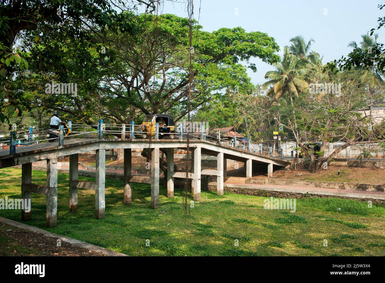 Bridge to cross canal at Alappuzha state Kerala India Stock Photo - Alamy