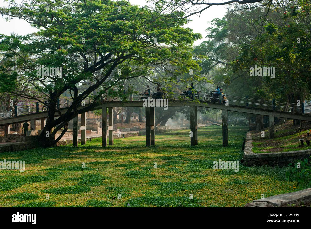 Bridge to cross canal at Alappuzha state Kerala India Stock Photo - Alamy