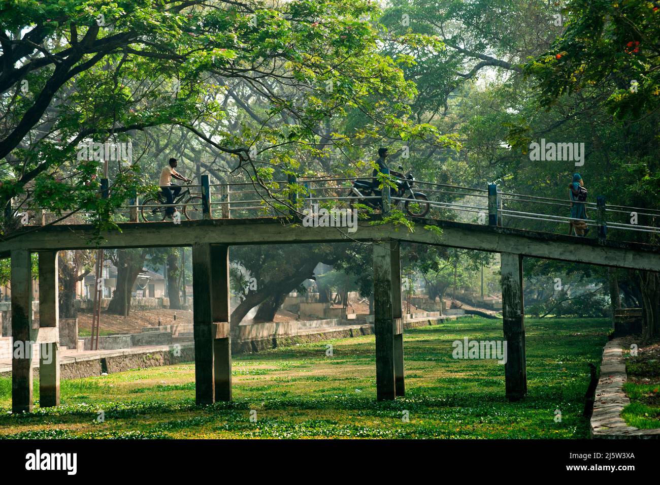 Bridge to cross canal at Alappuzha state Kerala India Stock Photo - Alamy