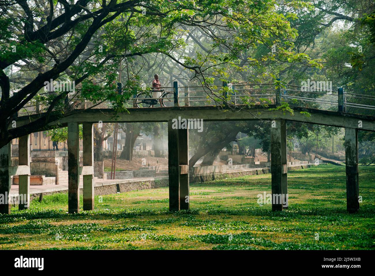 Bridge to cross canal at Alappuzha state Kerala India Stock Photo - Alamy