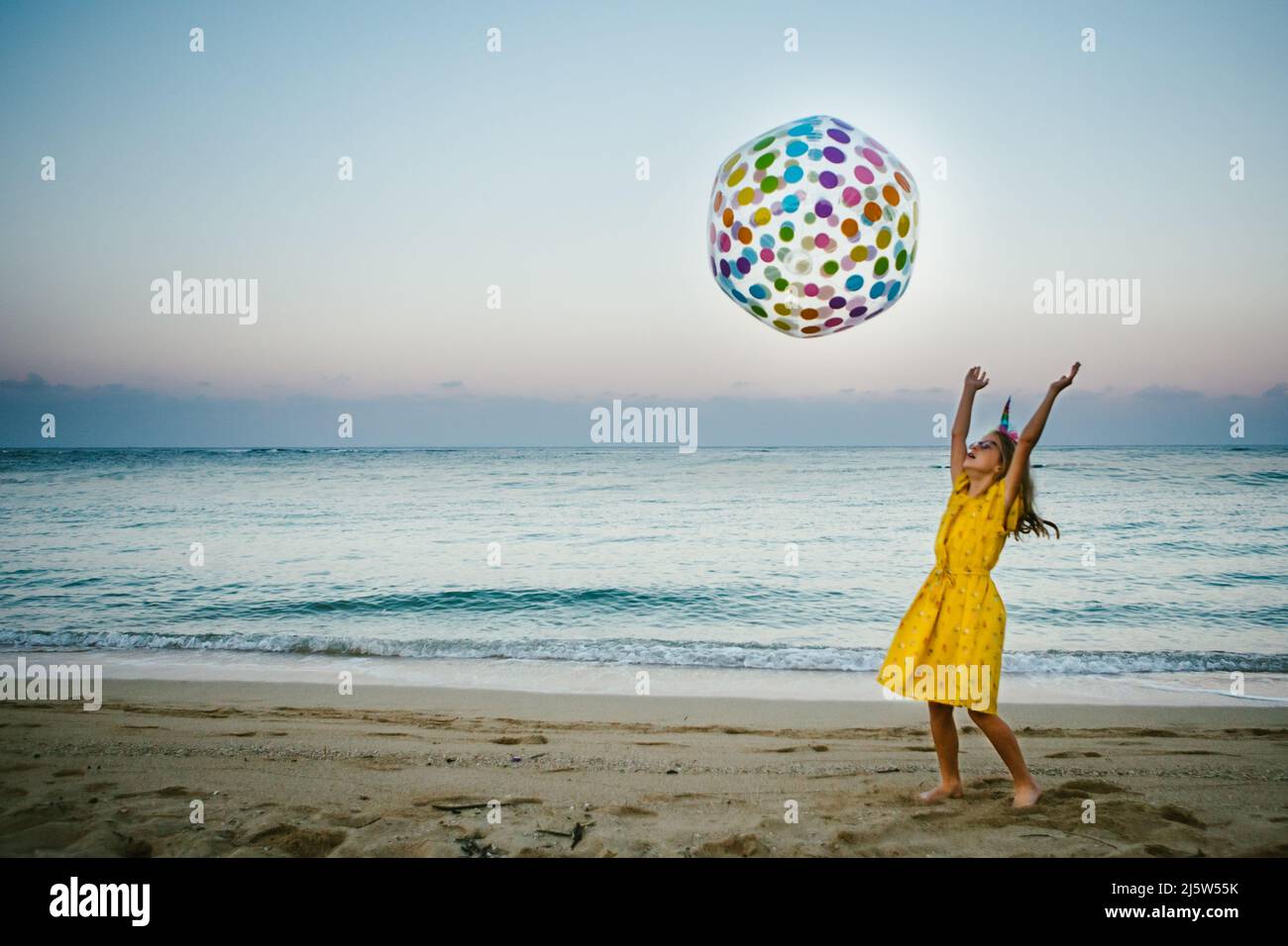 Happy kids beach ball hi-res stock photography and images - Alamy