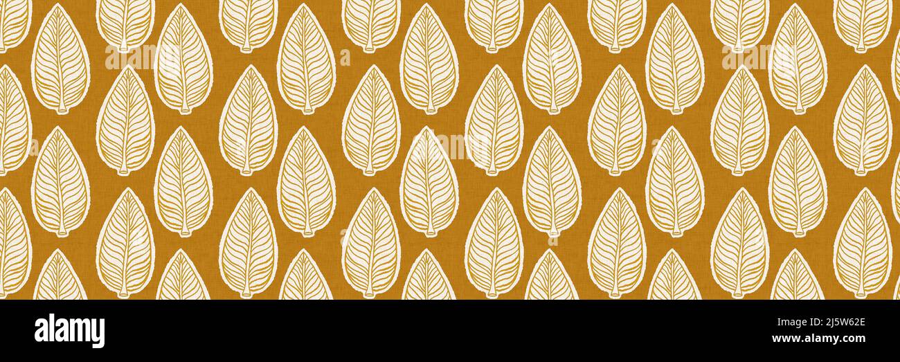 Gender neutral foliage leaf seamless raster border. Simple whimsical 2 ...