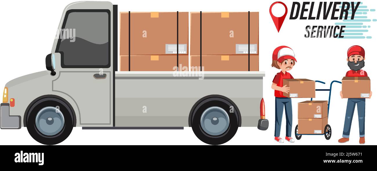 Delivery man with packages illustration Stock Vector Image & Art - Alamy