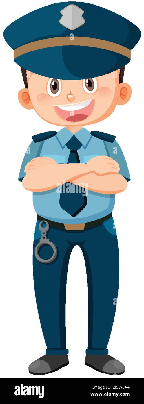 Police officer cartoon character on white background illustration Stock ...