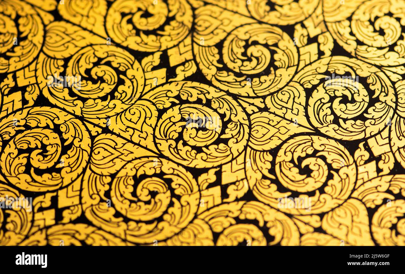 Traditional Thai style painting art,Lai Thai,Thailand Stock Photo - Alamy