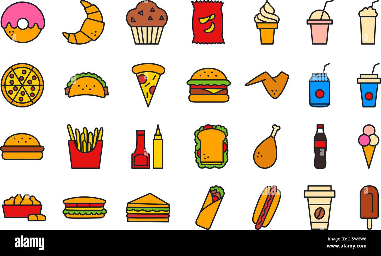 Chicken chips nuggets Stock Vector Images - Alamy