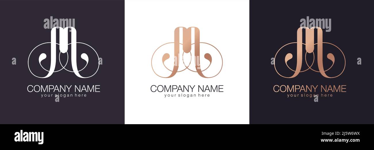 M letter monogram. Elegant luxury M logo. Calligraphic style. Corporate ...
