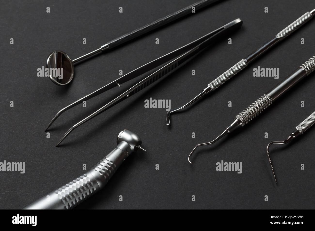 Set of metal dental instruments for teeth dental care Stock Photo - Alamy
