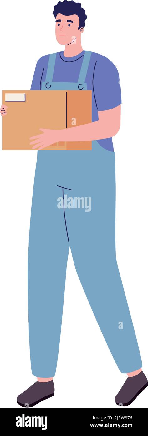 man lifting box Stock Vector Image & Art - Alamy