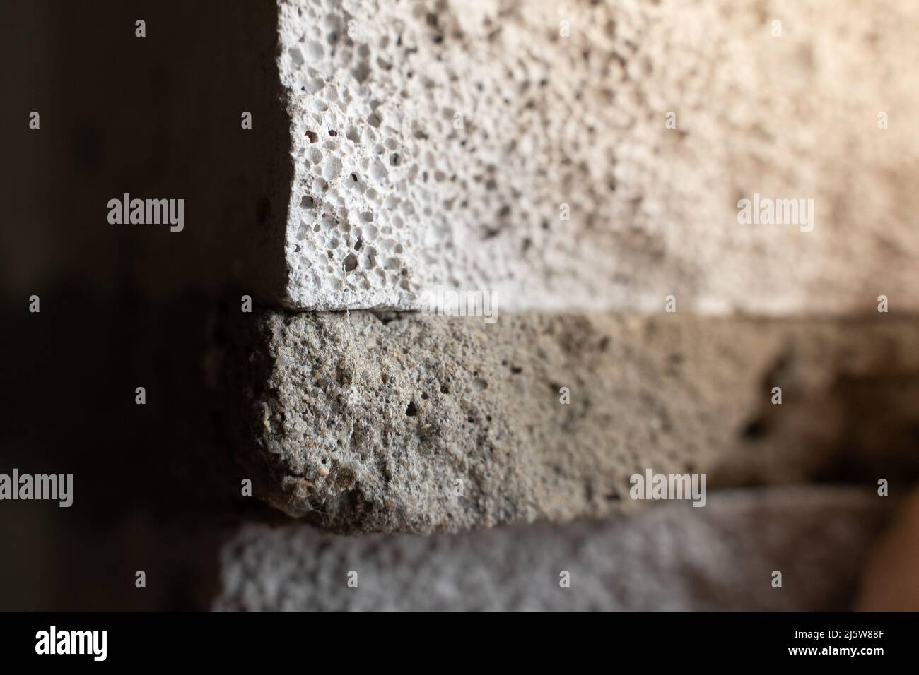 Concrete mortar close-up. Texture of aerated concrete closeup Stock ...