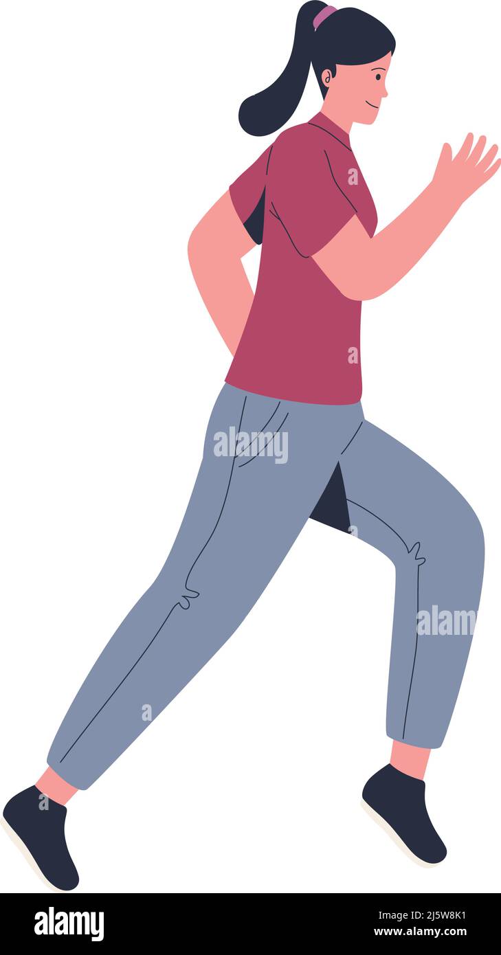 female worker running Stock Vector Image & Art - Alamy