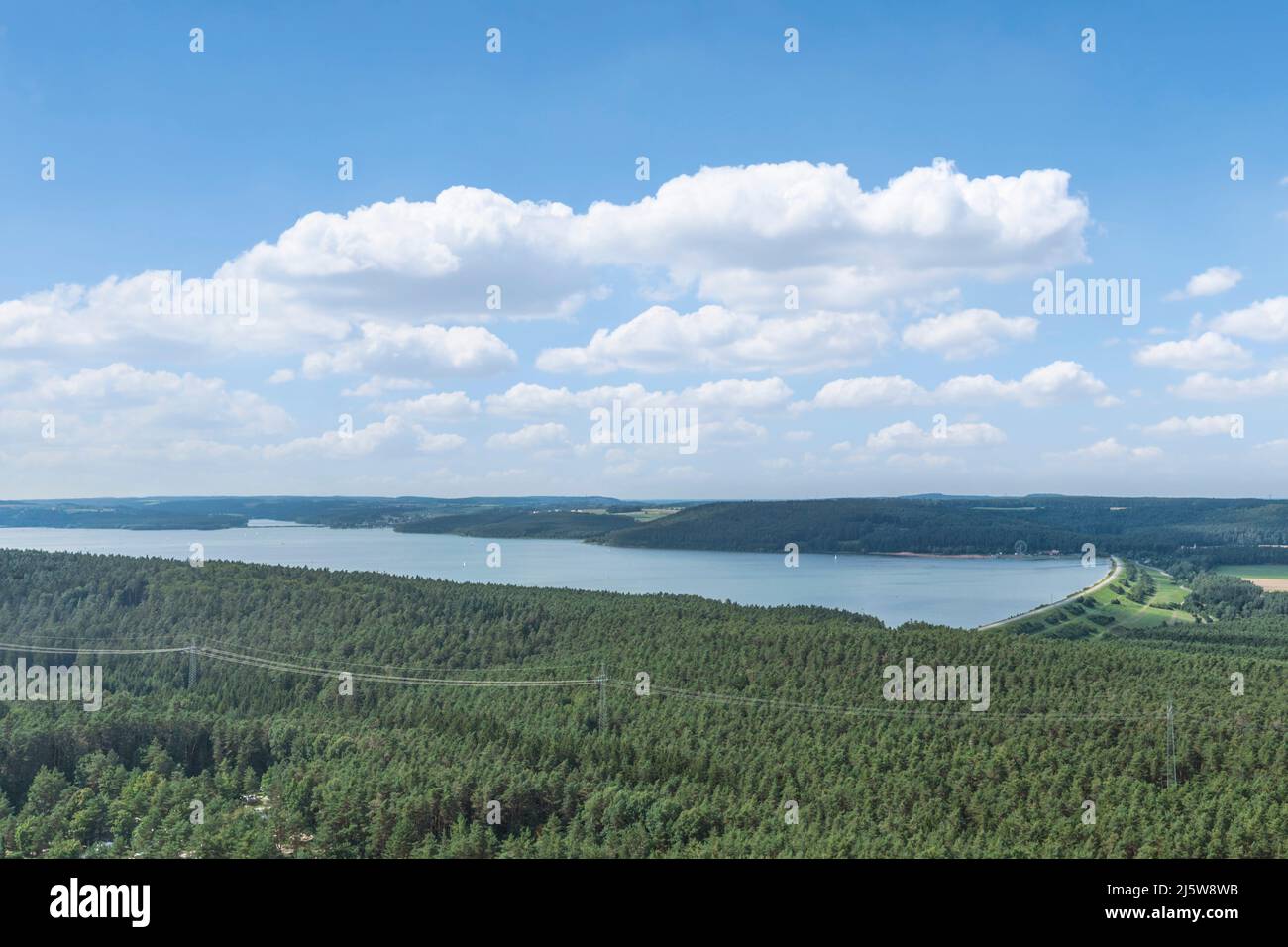 Aerial view to Brombach Lake near Pleinfeld Stock Photo - Alamy