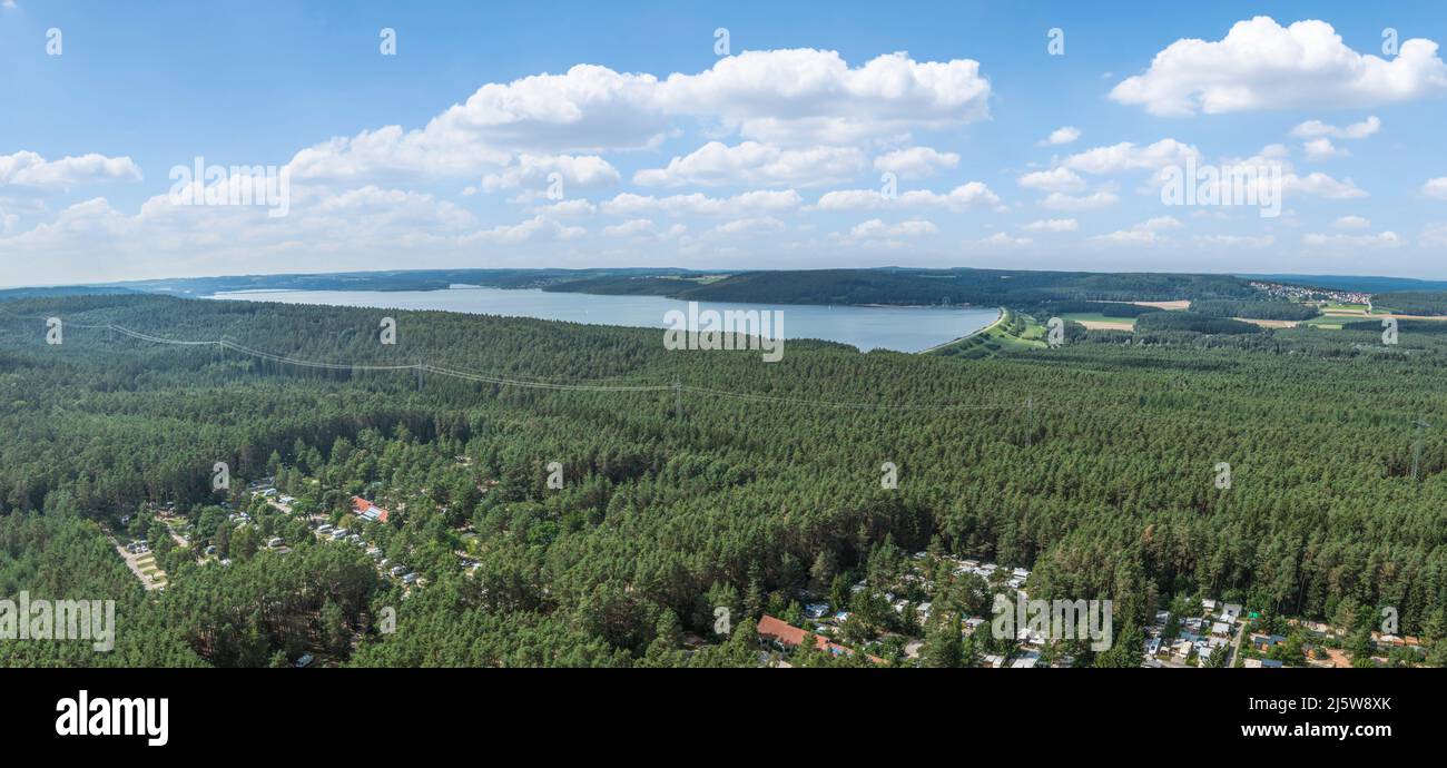 Aerial view to Brombach Lake near Pleinfeld Stock Photo - Alamy