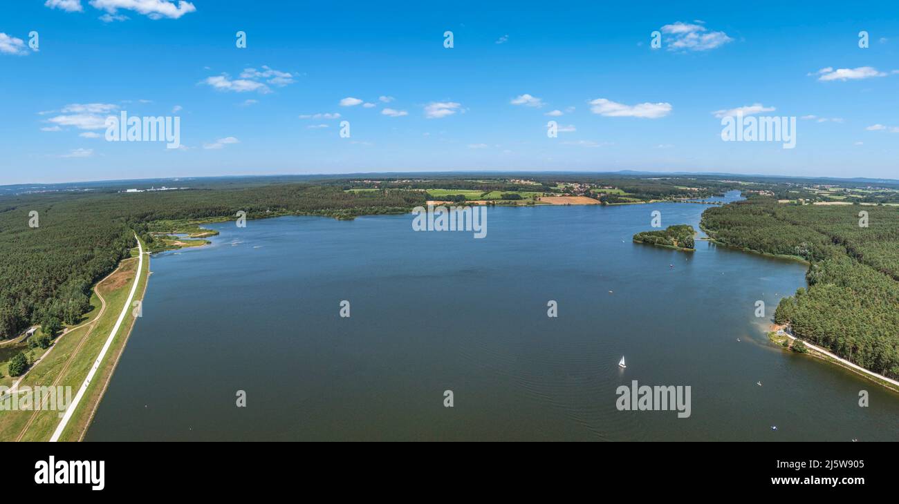 Aerial view to Heuberg lake center on Rothsee near Hilpolsttein Stock ...