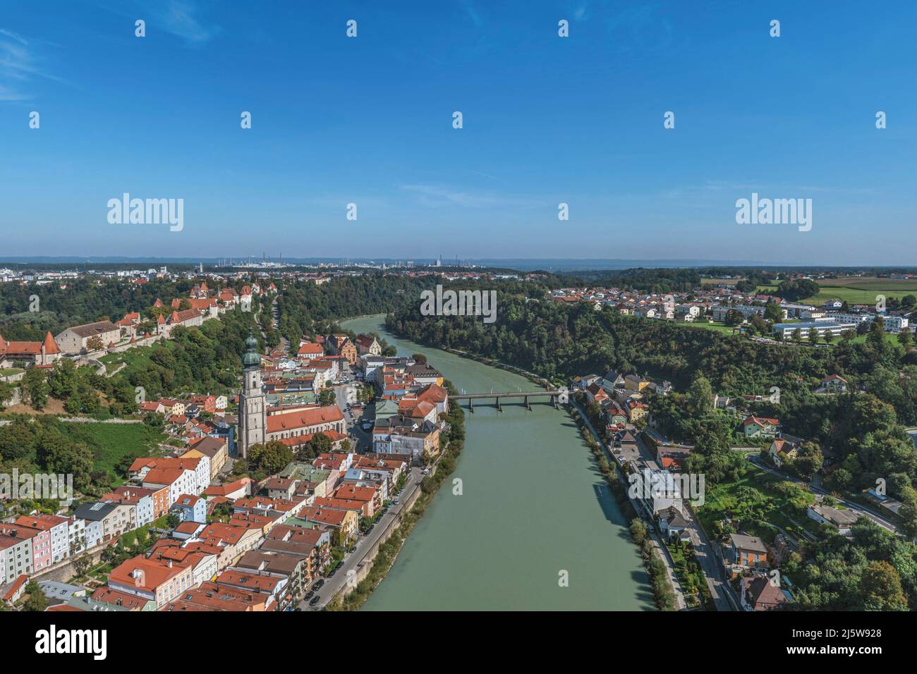 Burghausen castle aerial hi-res stock photography and images - Alamy