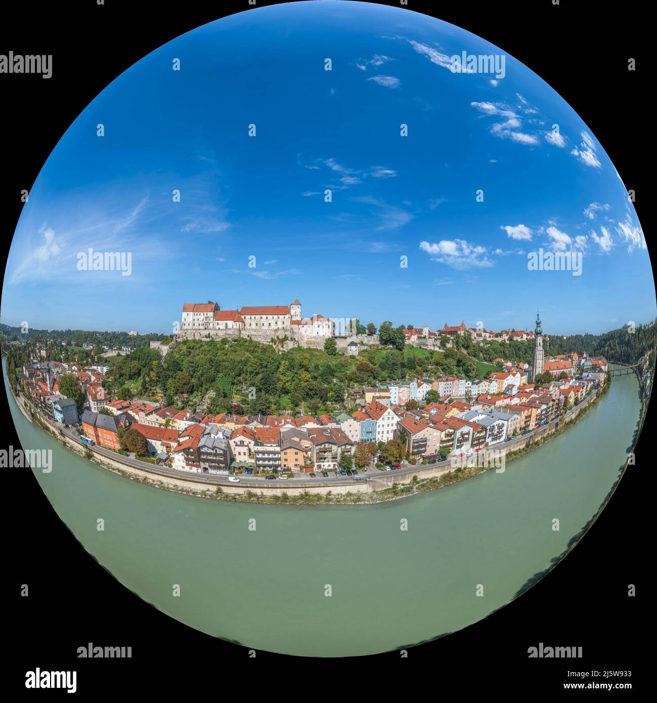 Burghausen castle aerial hi-res stock photography and images - Alamy