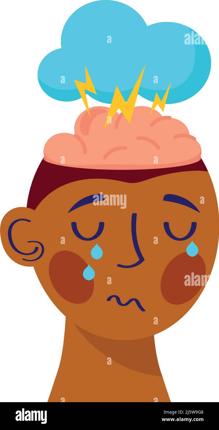 sad man with cloud brain Stock Vector Image & Art - Alamy